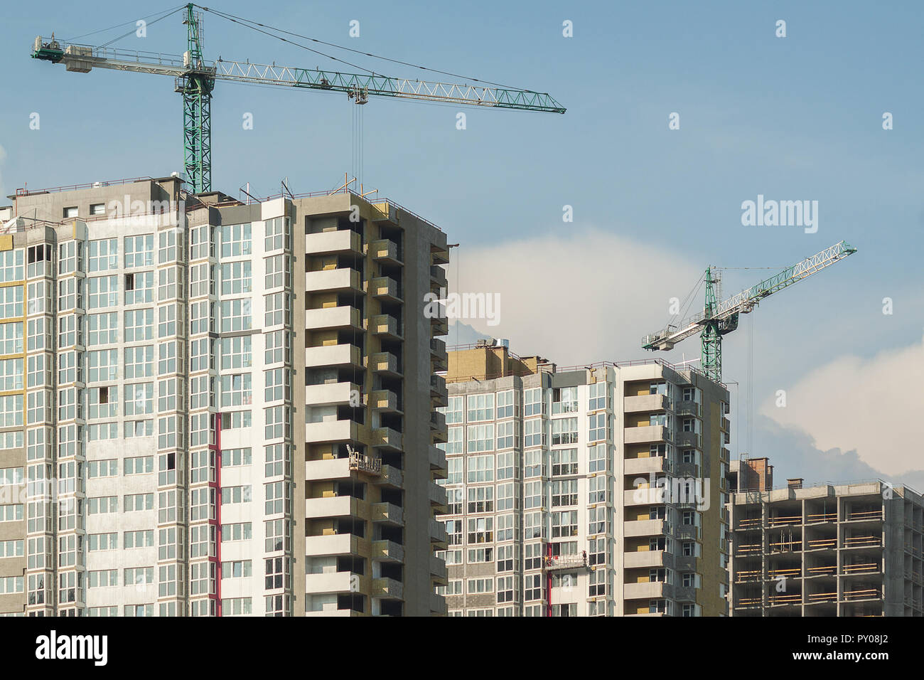 Construction of modern concrete panel apartment buildings Stock Photo ...