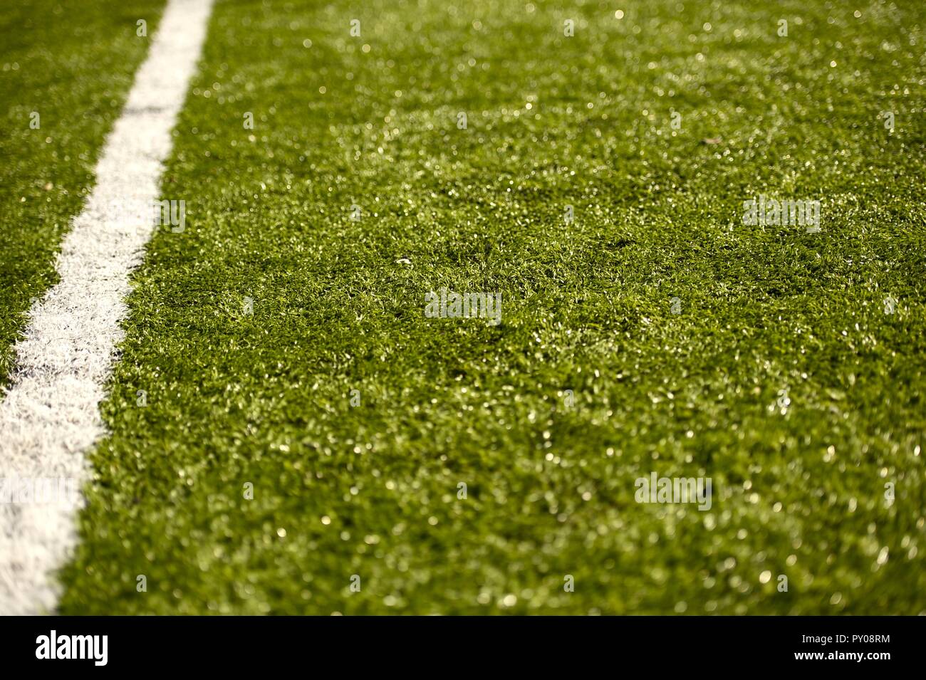 Sport Grass Field with White Line ( Depth of Field ) Horizontal ...