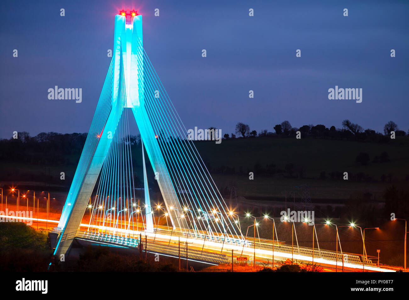 Mary McAleese Boyne Valley Bridge at night Stock Photo - Alamy