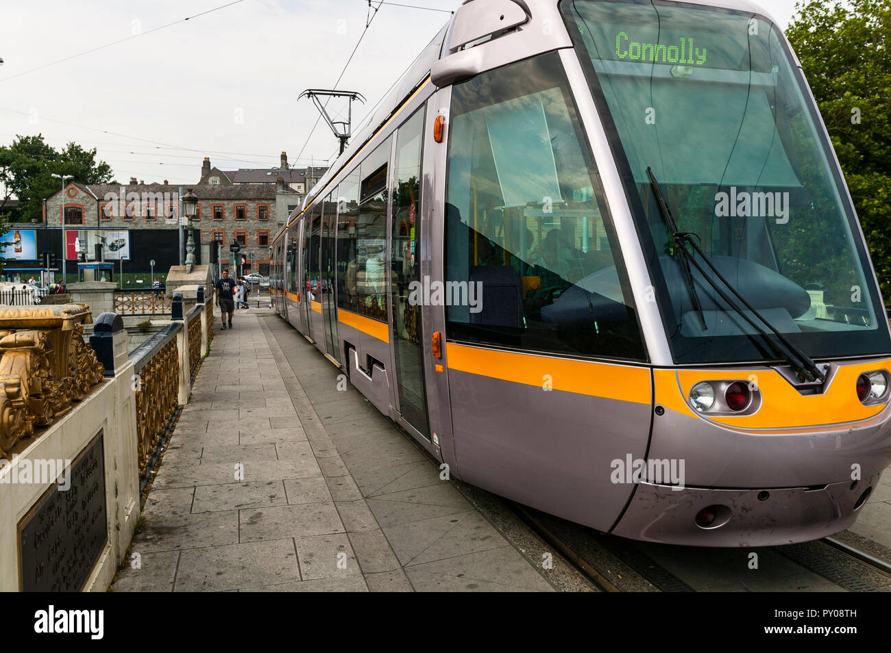LUAS Train at Heuston Bridge Stock Photo - Alamy
