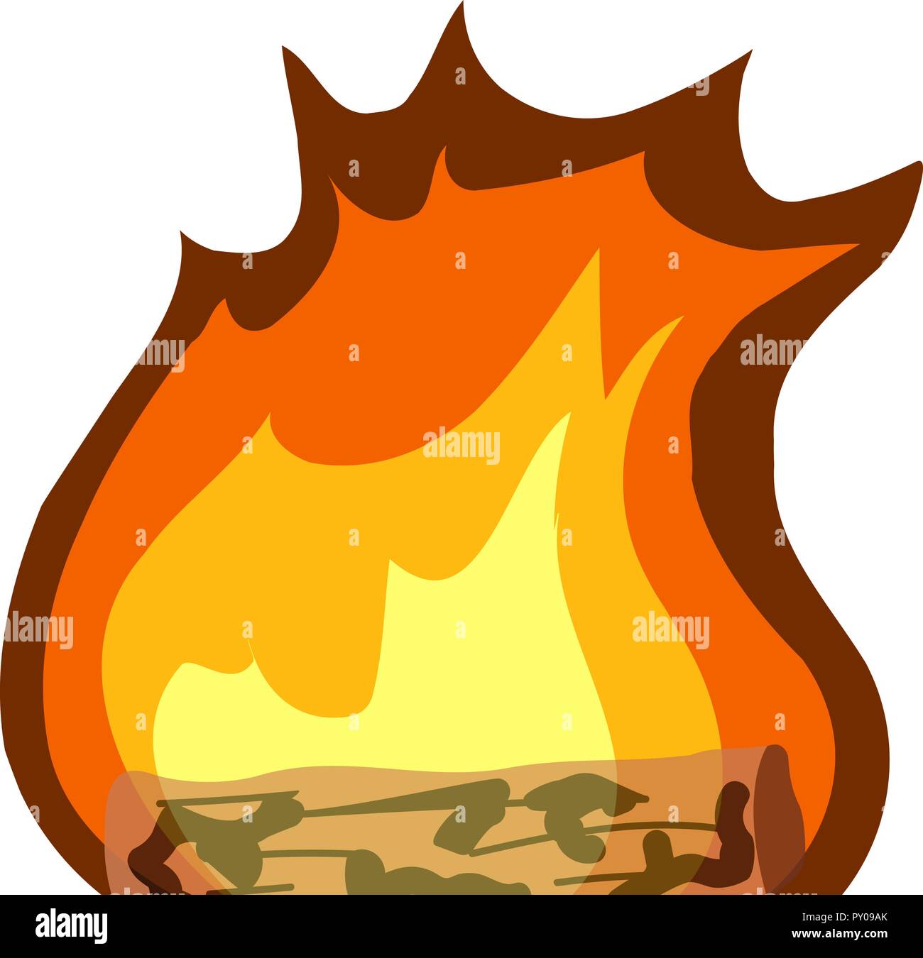 vector fire flames sign illustration isolated - fire icon. Fireplace ...