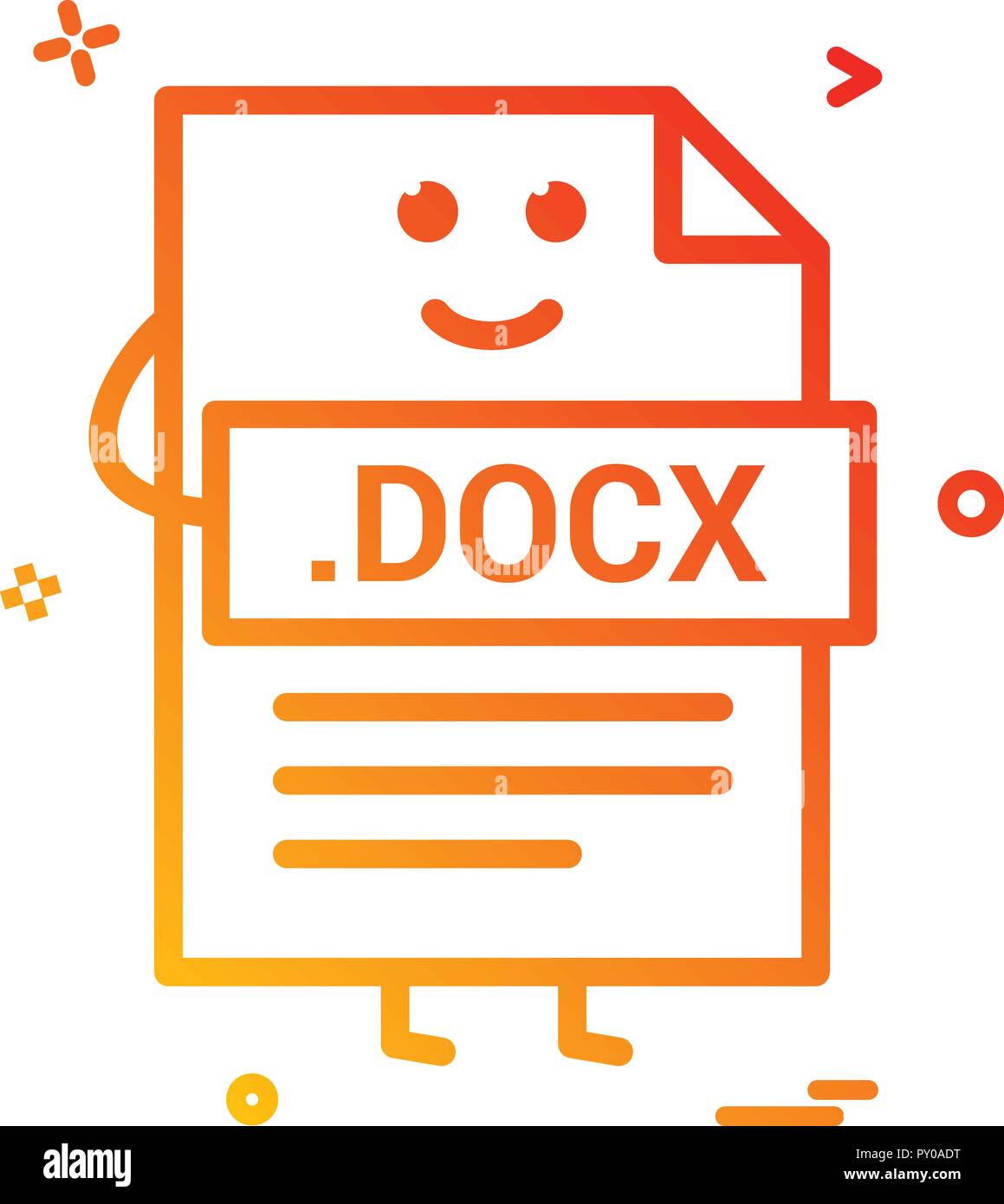 Computer docx file format type icon vector design Stock Vector Image ...