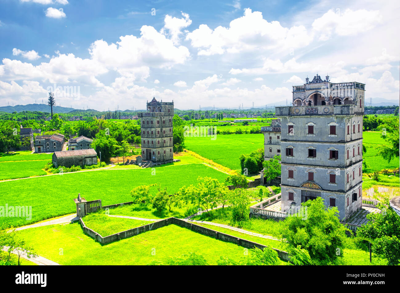 Elevated view of rice paddy hi-res stock photography and images - Alamy