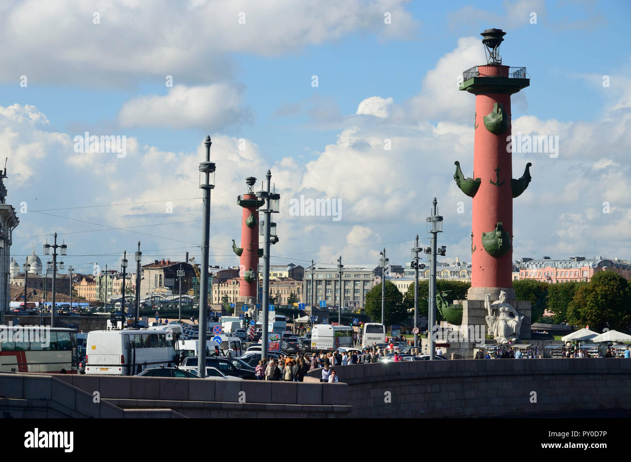 The two monumental red-painted columns in front of the Naval Museum ...