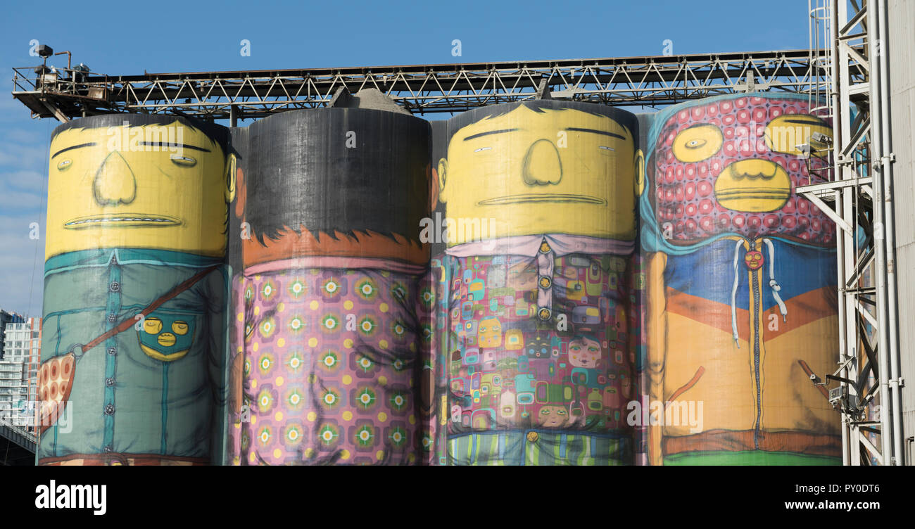 Giants is a 21.3 metre tall mural by Brazilian artists Osgemeos on ...