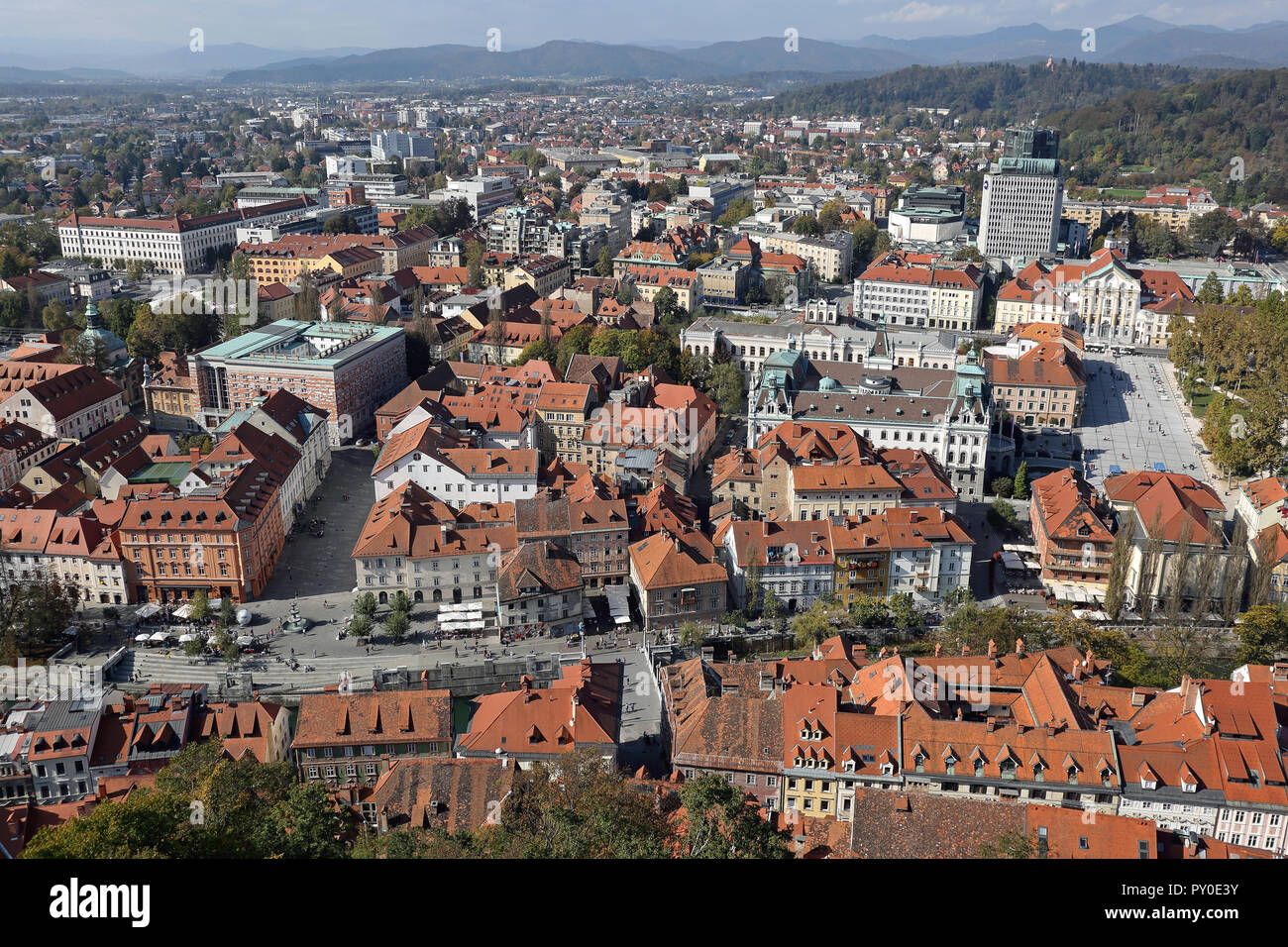 Aerial Downtown Cityscape Ljubljana Slovenia Stock Photo - Alamy