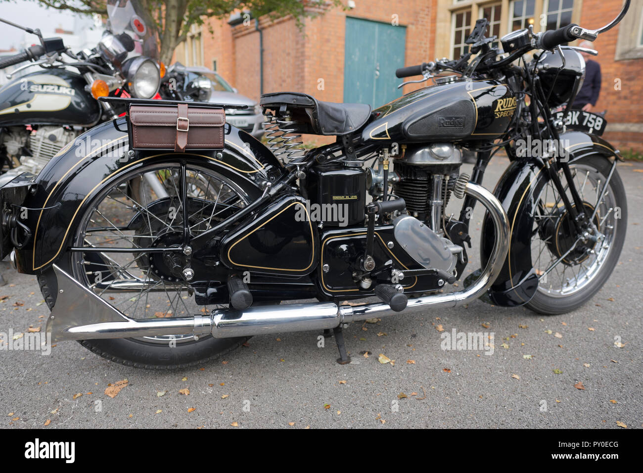 1938 Rudge Special 500 parked. Selective focus. Wells, Somerset, UK ...
