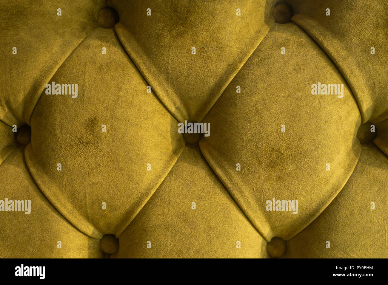 Green velvet capitone textile background, retro Chesterfield style ...
