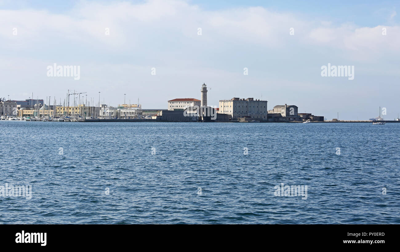 Lighthouse in Trieste Harbour at Adriatic Sea Stock Photo - Alamy