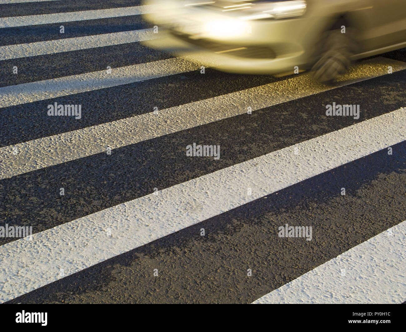 Marking pedestrian crossing.In the form of parallel white stripe Stock ...