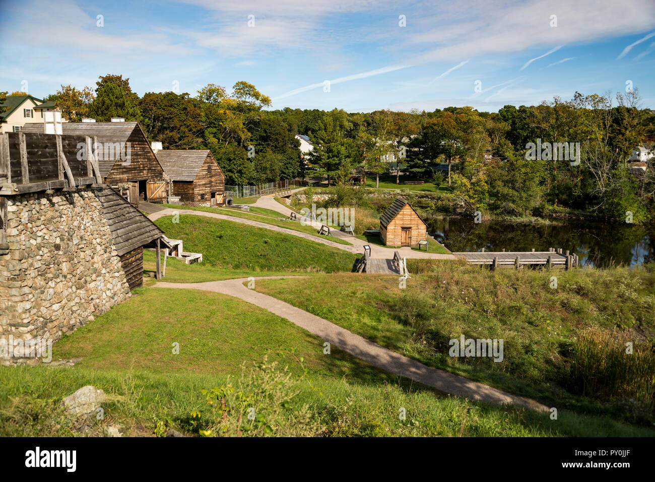 National Historic Saugus Iron Works about 10 miles from Boston in ...