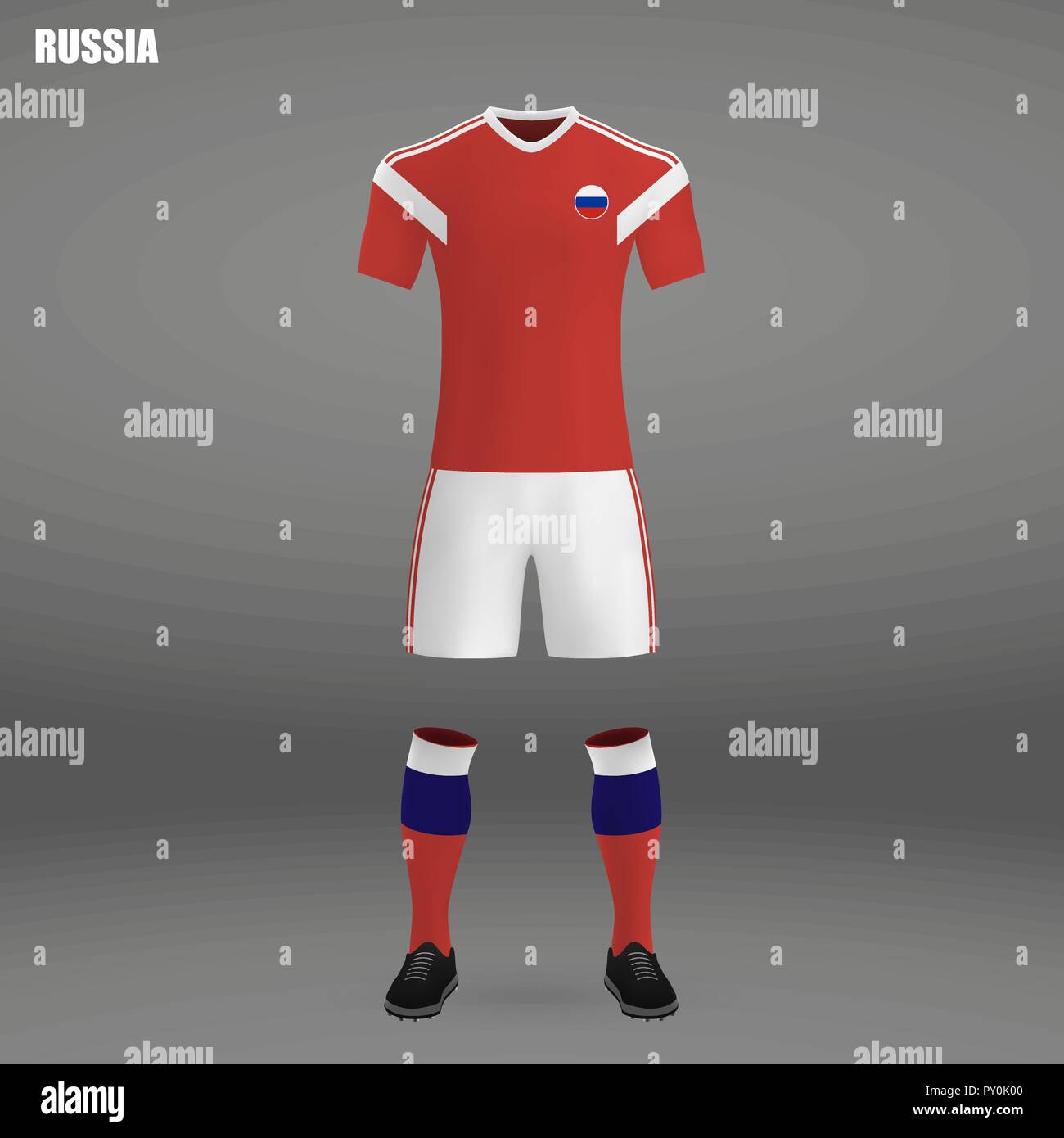 football kit of Russia 2018, t-shirt template for soccer jersey. Vector ...