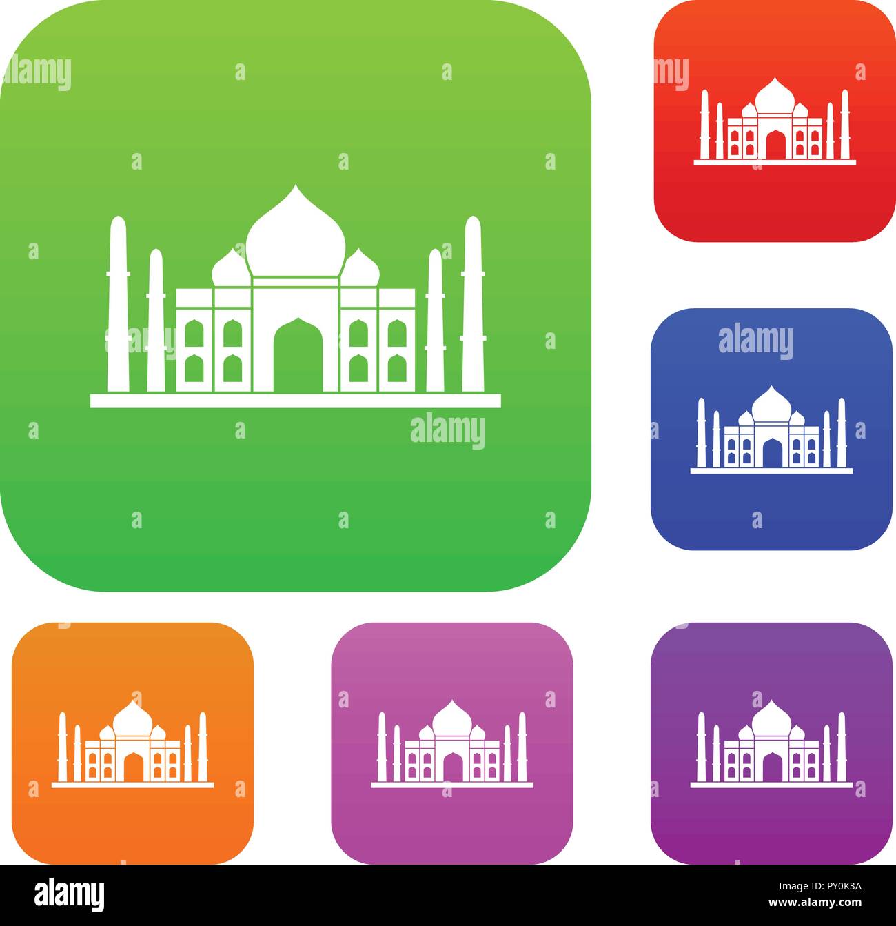 Taj mahal set color collection Stock Vector Image & Art - Alamy