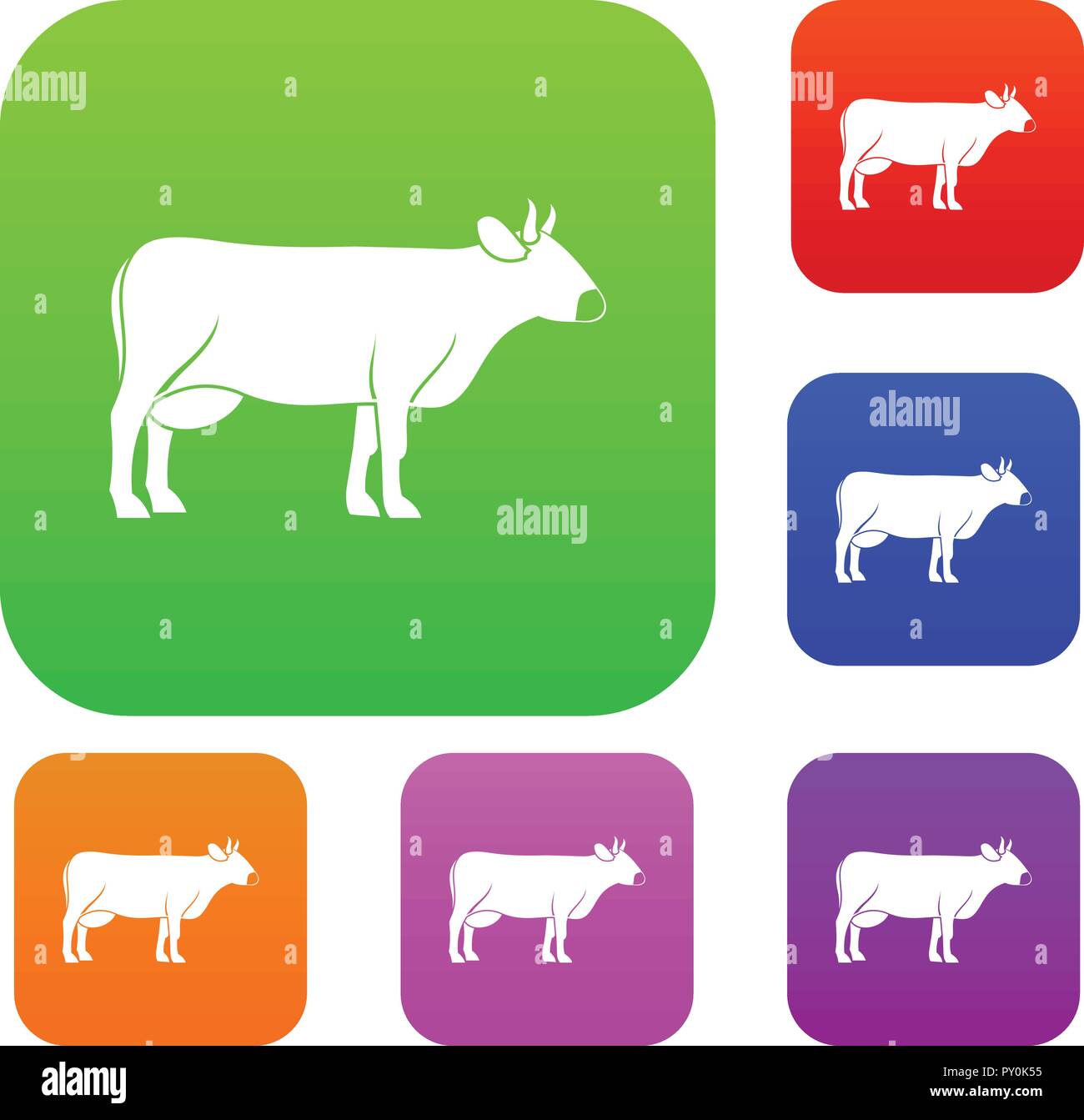 Cow set color collection Stock Vector Image & Art - Alamy