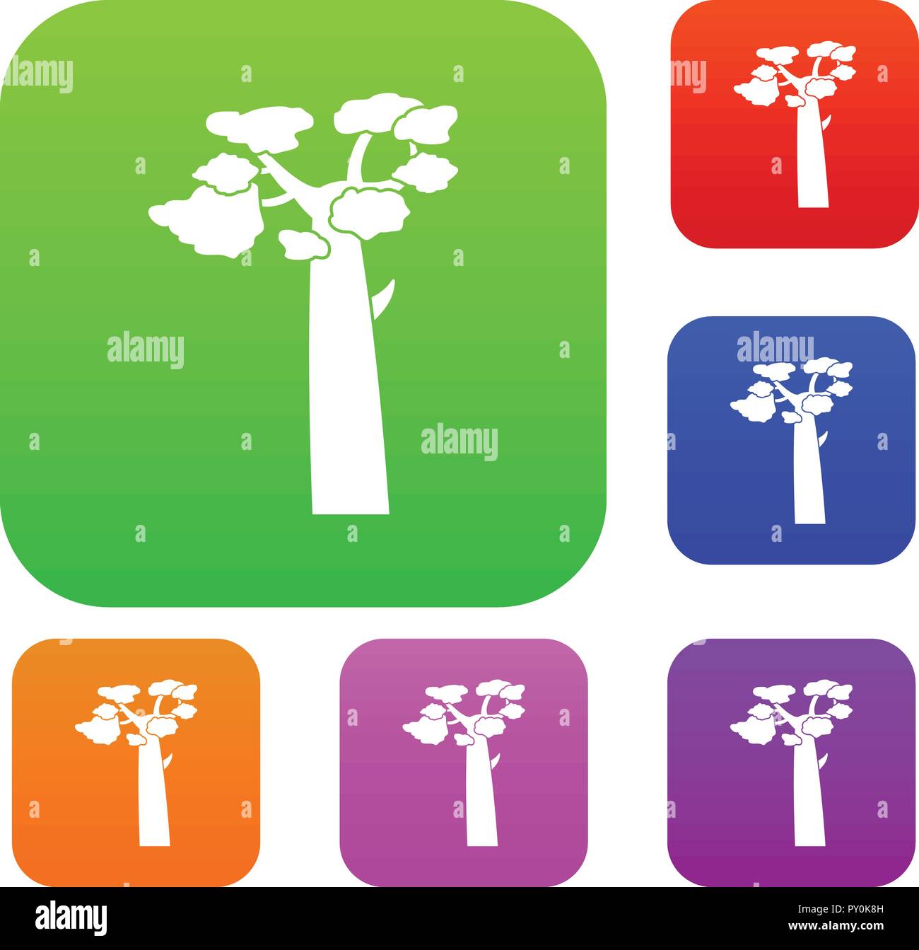 Baobab set color collection Stock Vector Image & Art - Alamy