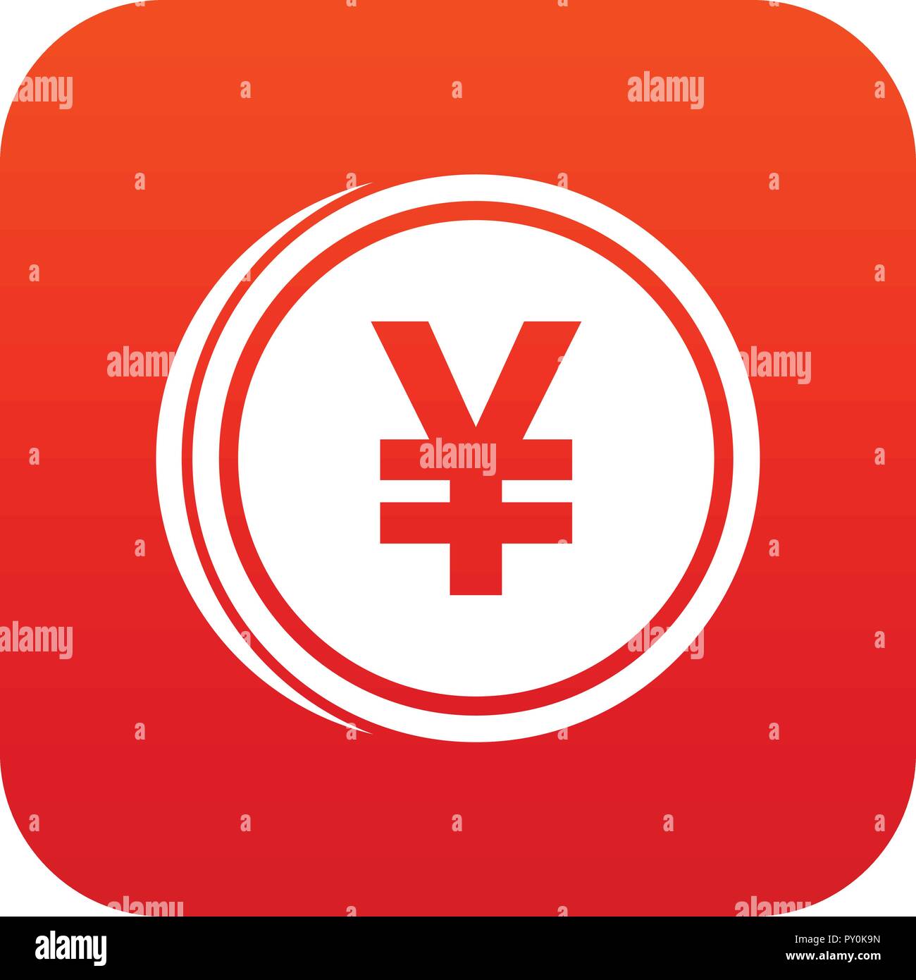 Coin yen icon digital red Stock Vector Image & Art - Alamy