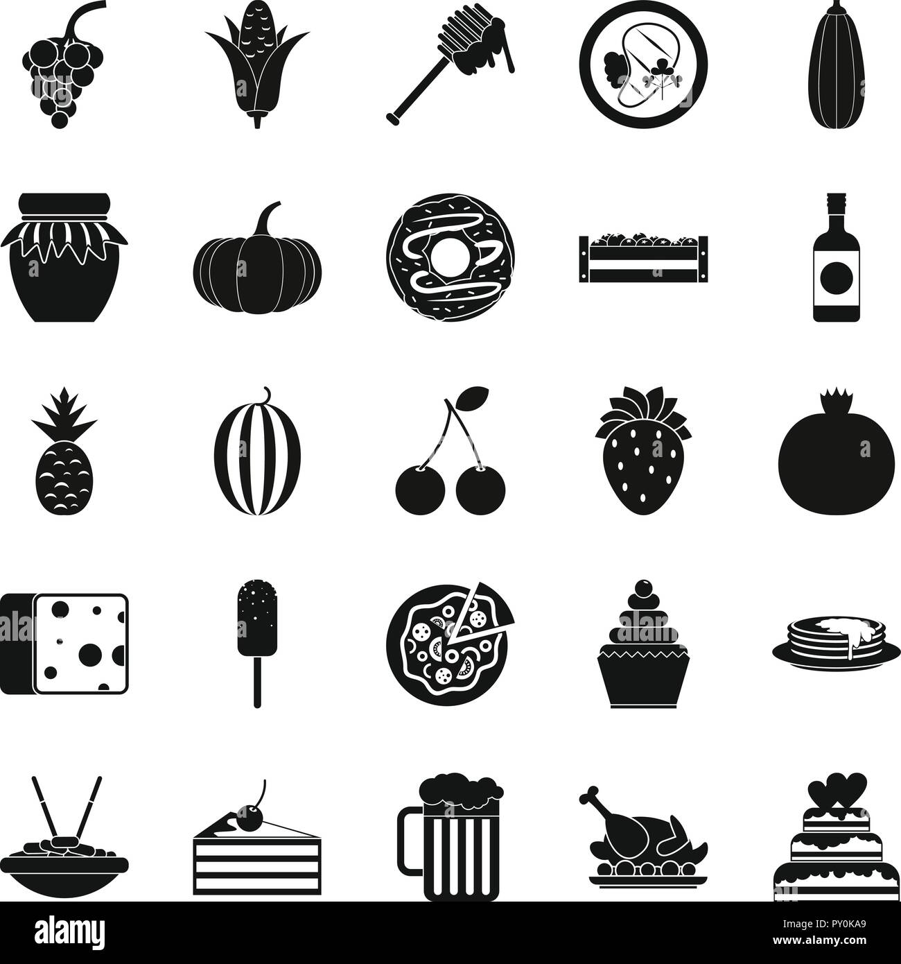 Gastronomic pleasure icons set, simple style Stock Vector Image & Art ...