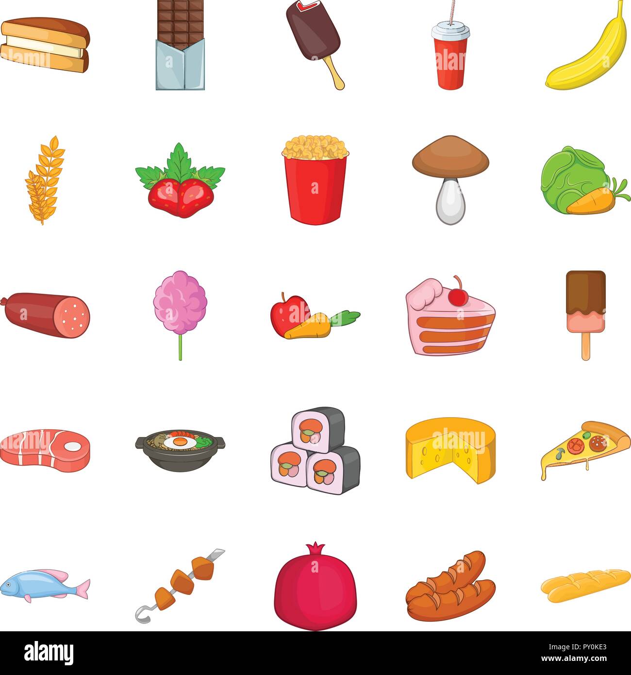 Refreshment icons set, cartoon style Stock Vector Image & Art - Alamy