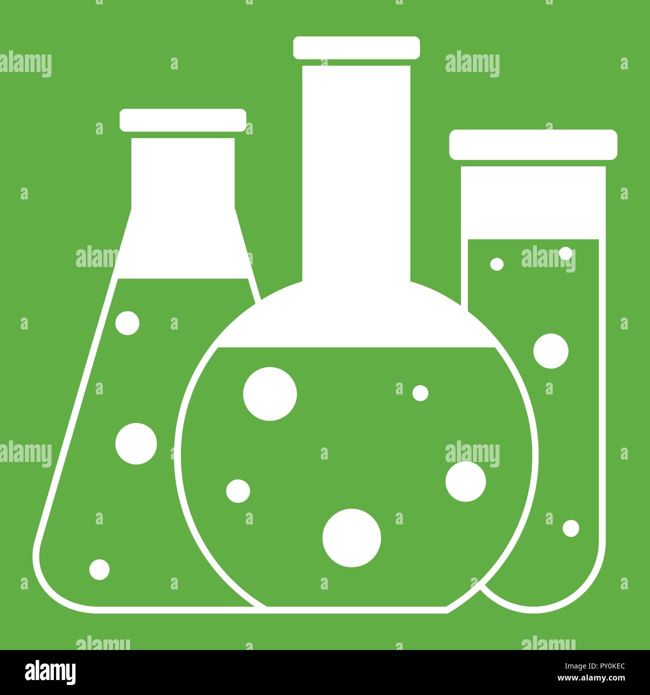 Laboratory flasks icon green Stock Vector Image & Art - Alamy