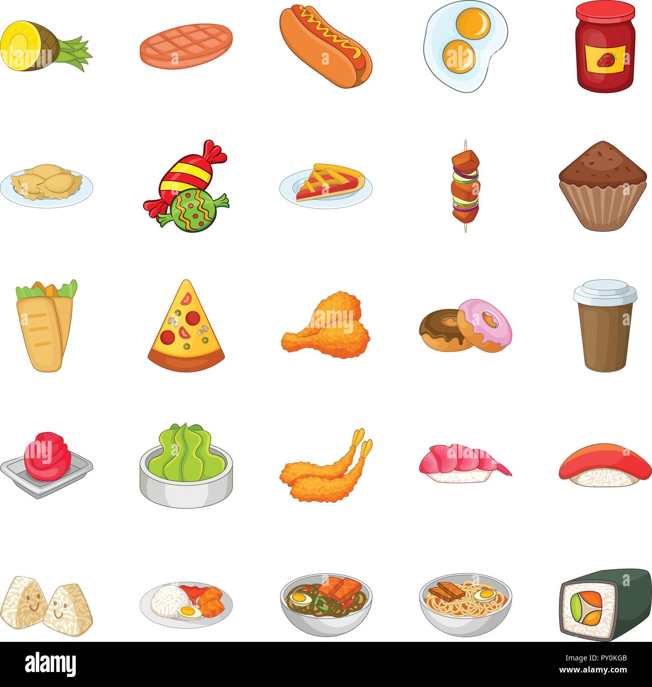 Nosh icons set, cartoon style Stock Vector Image & Art - Alamy