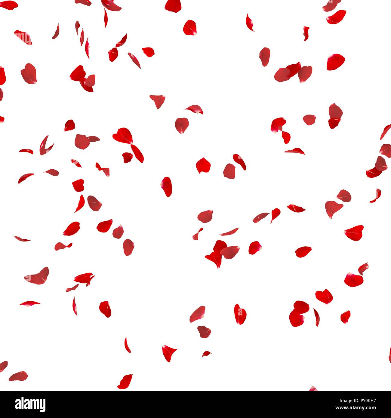 Rose petals fly in the air. White isolated background Stock Photo - Alamy