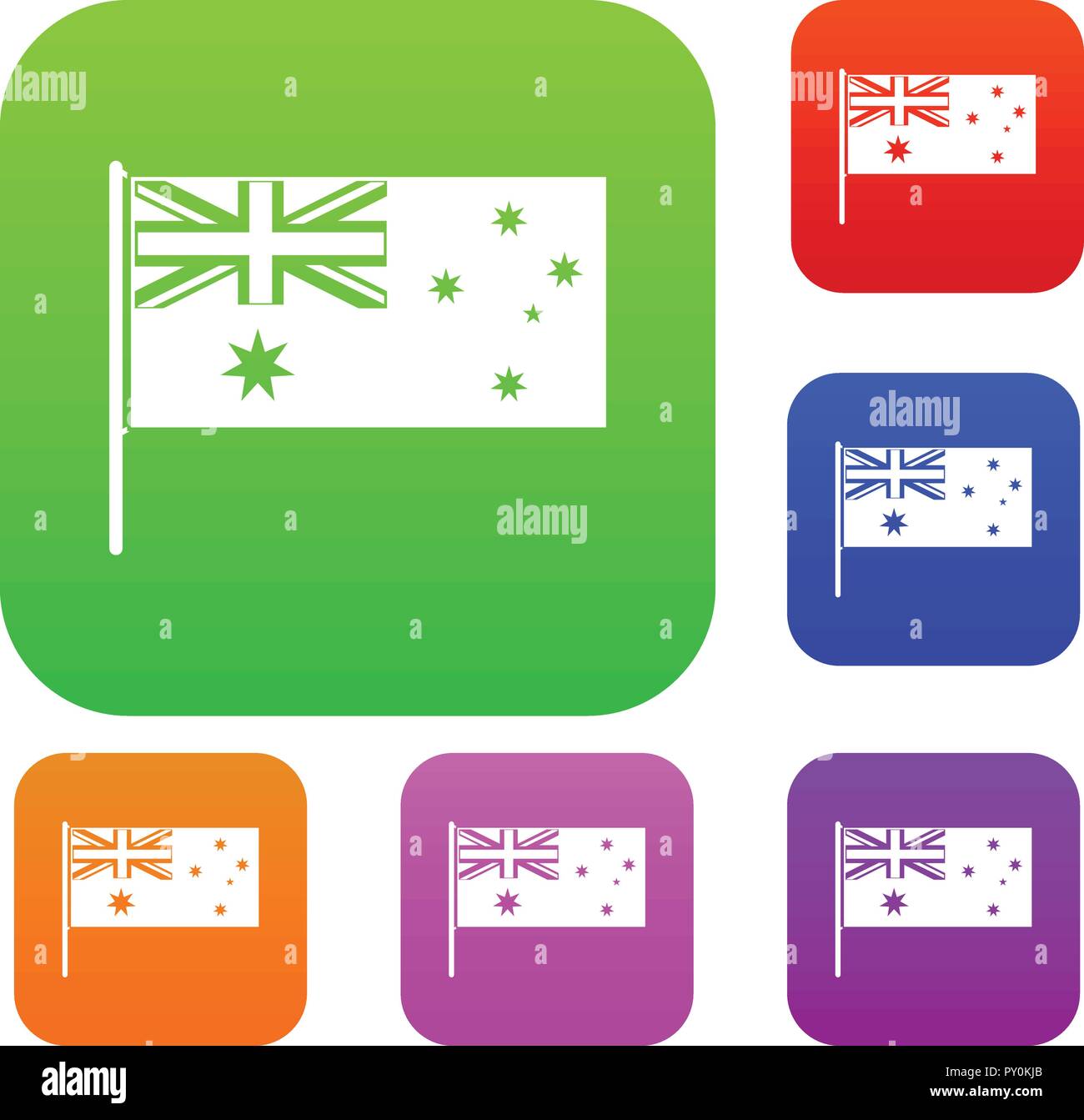 Australian flag set color collection Stock Vector Image & Art - Alamy