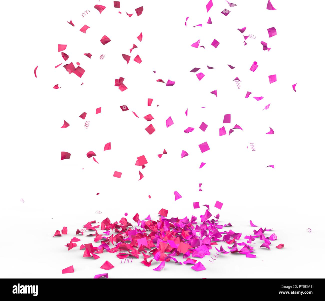 Bright and colorful confetti flying on the floor. Isolated background ...