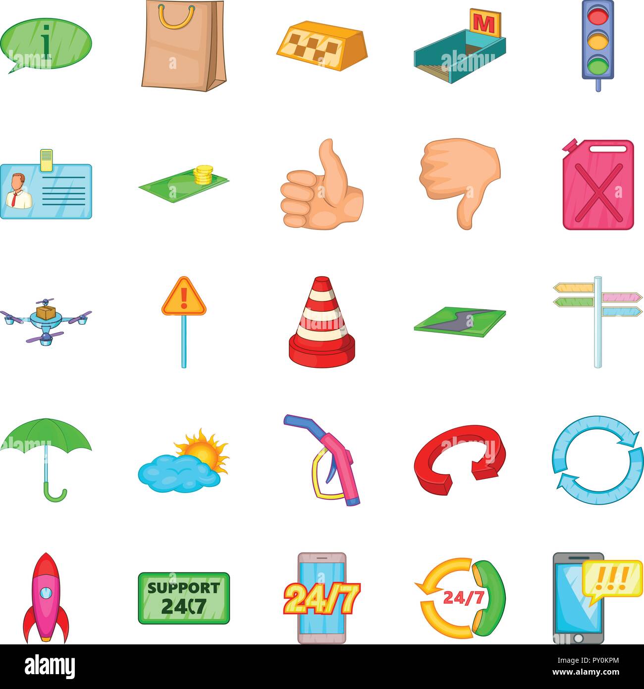 Online taxi order icons set, cartoon style Stock Vector Image & Art - Alamy