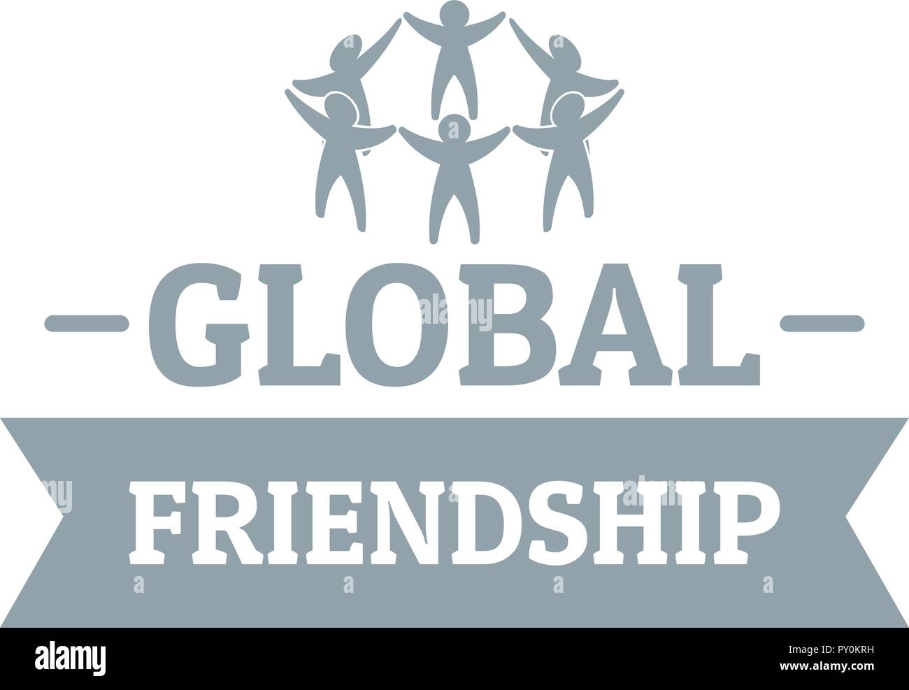 Global friendship logo, simple gray style Stock Vector Image & Art - Alamy