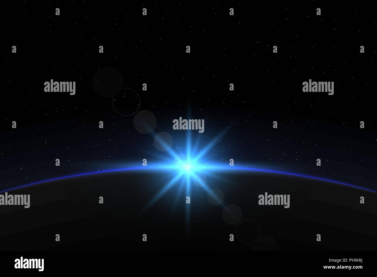 Planet earth sunrise. Globe Horizon atmosphere . Template for your ...