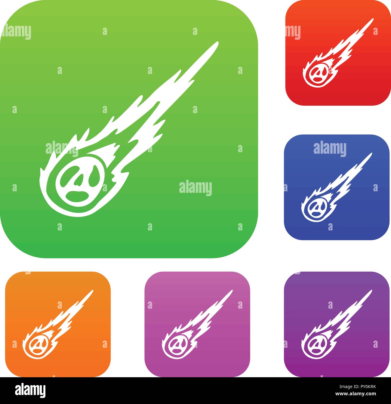 Meteorite set color collection Stock Vector Image & Art - Alamy