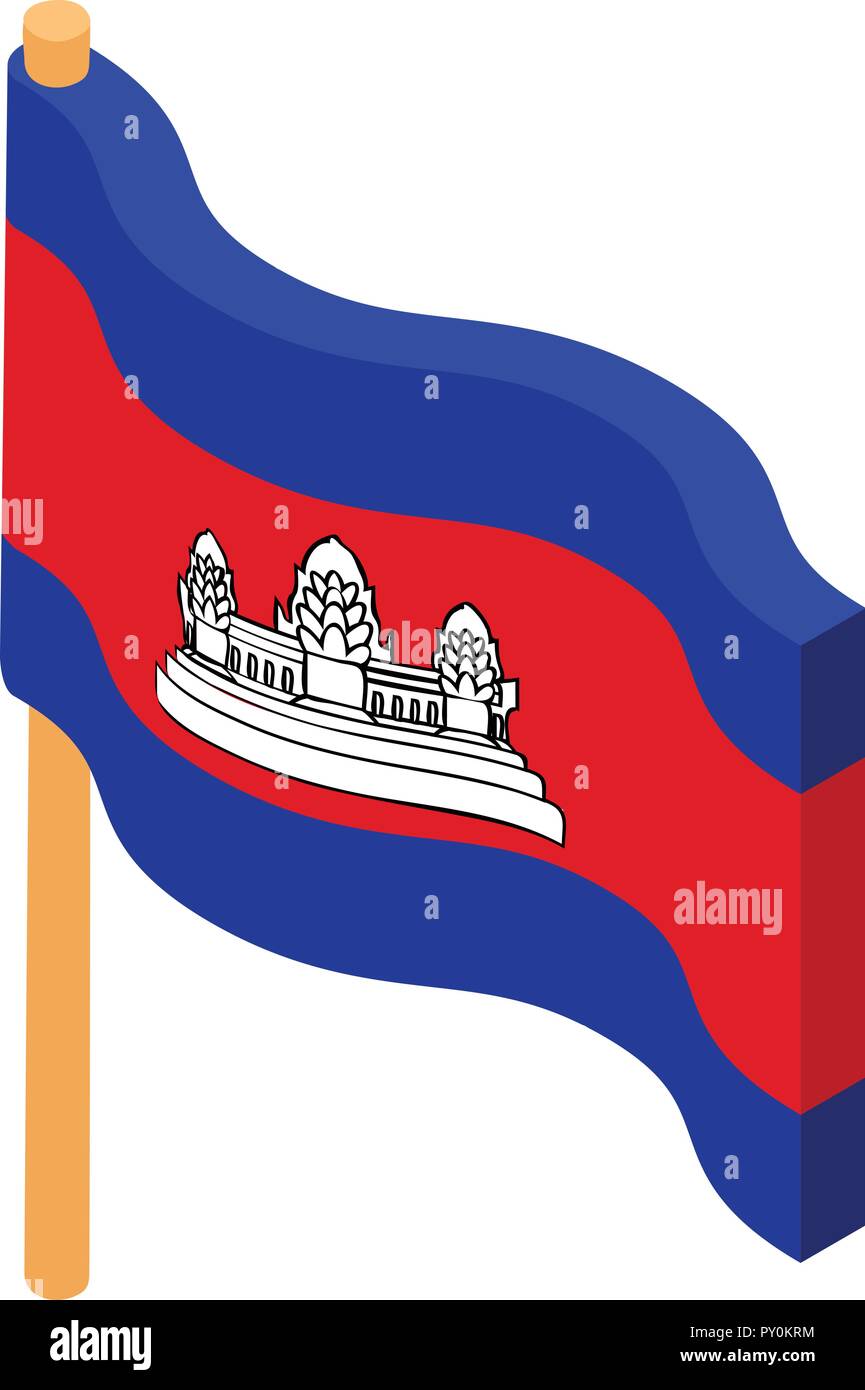 Cambodia flag icon, isometric style Stock Vector Image & Art - Alamy