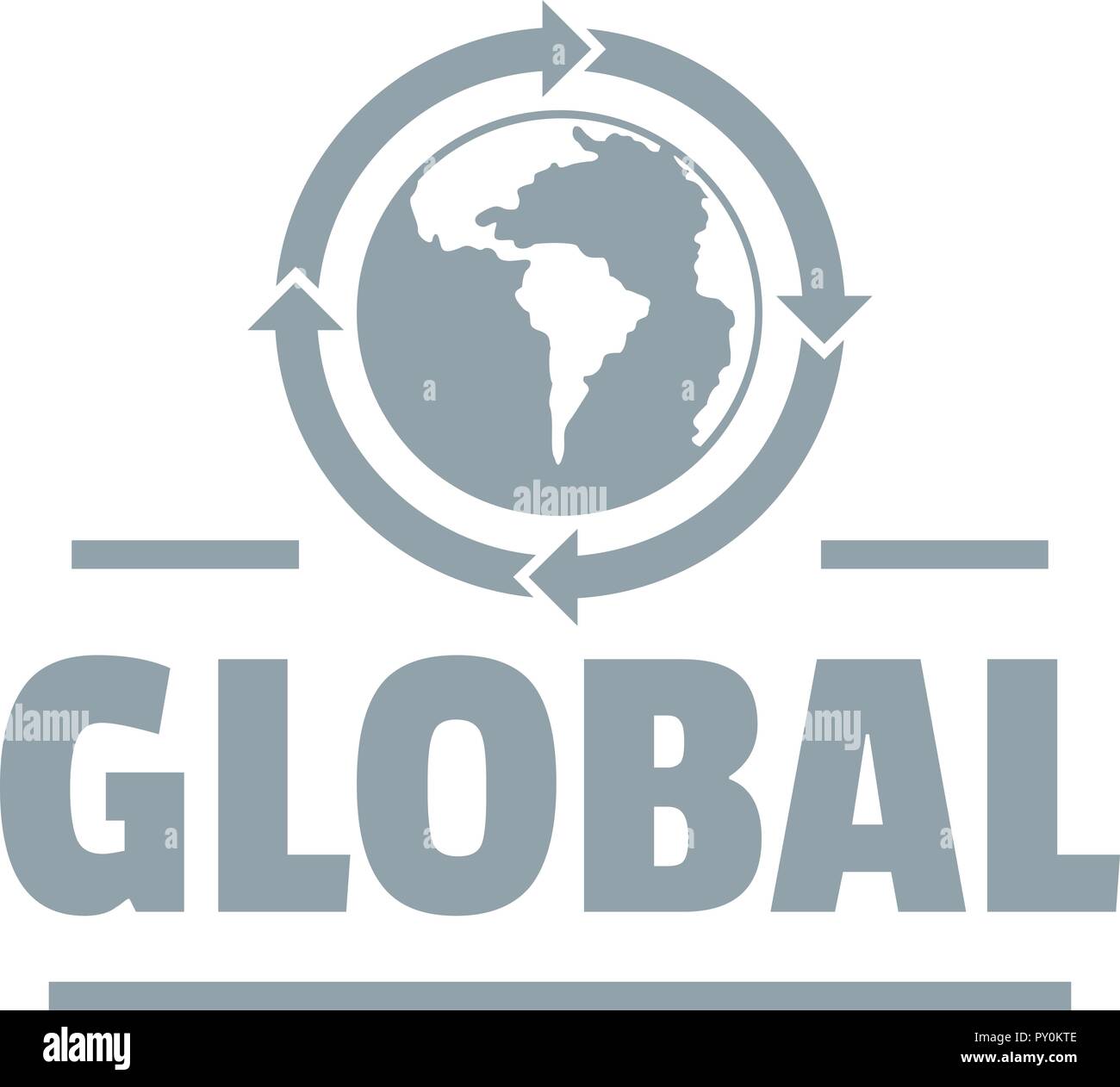 Global logo, simple gray style Stock Vector Image & Art - Alamy