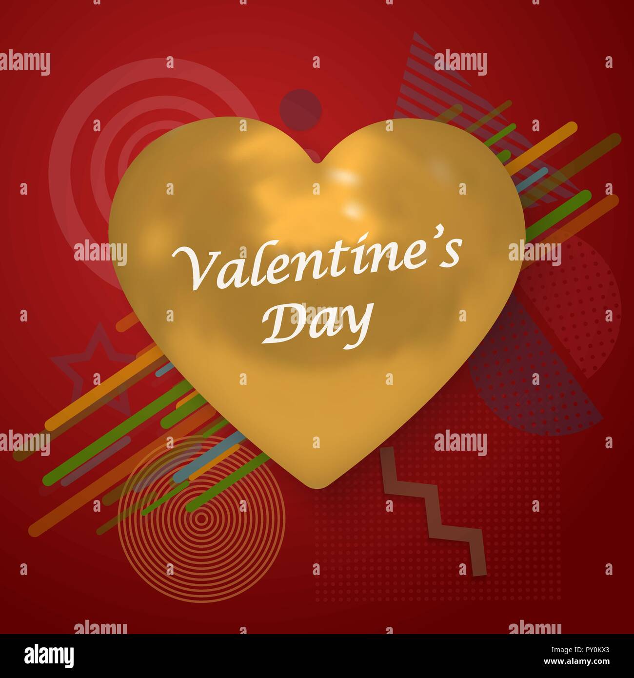 Valentines day holiday background. glossy realistic heart Stock Vector ...