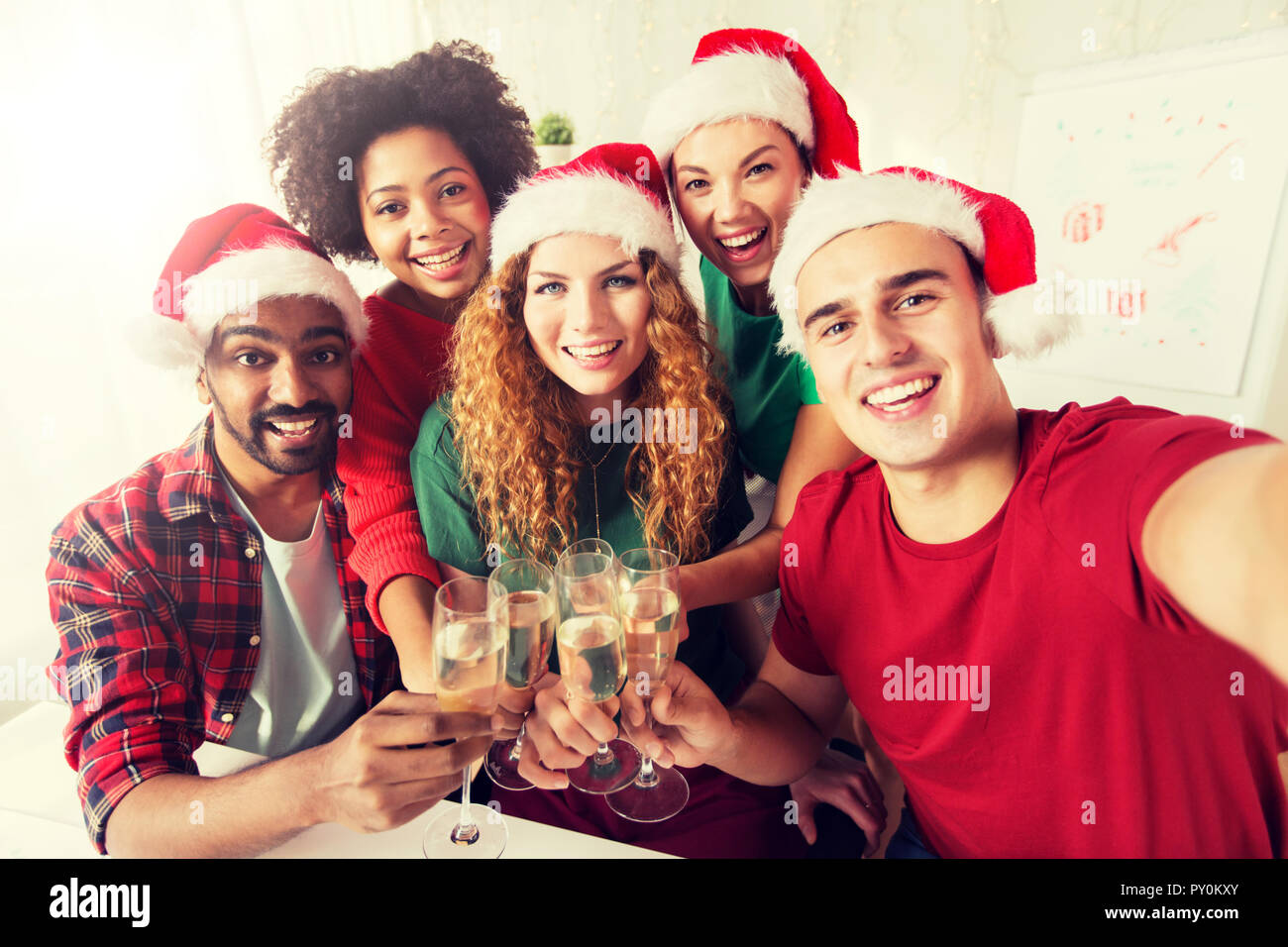 Christmas party office happy hi-res stock photography and images - Alamy