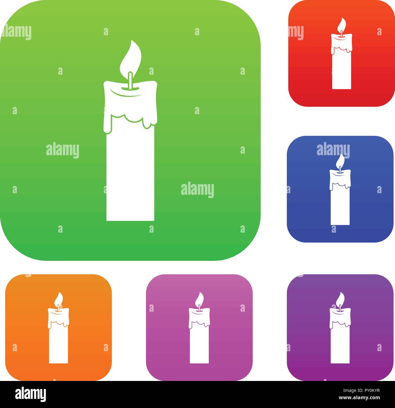 Candle set color collection Stock Vector Image & Art - Alamy