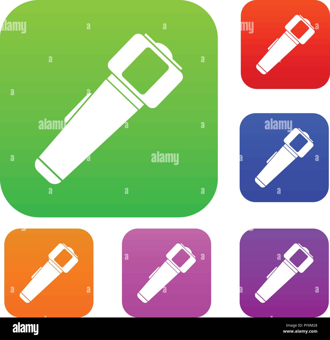 Hand flashlight set color collection Stock Vector Image & Art - Alamy