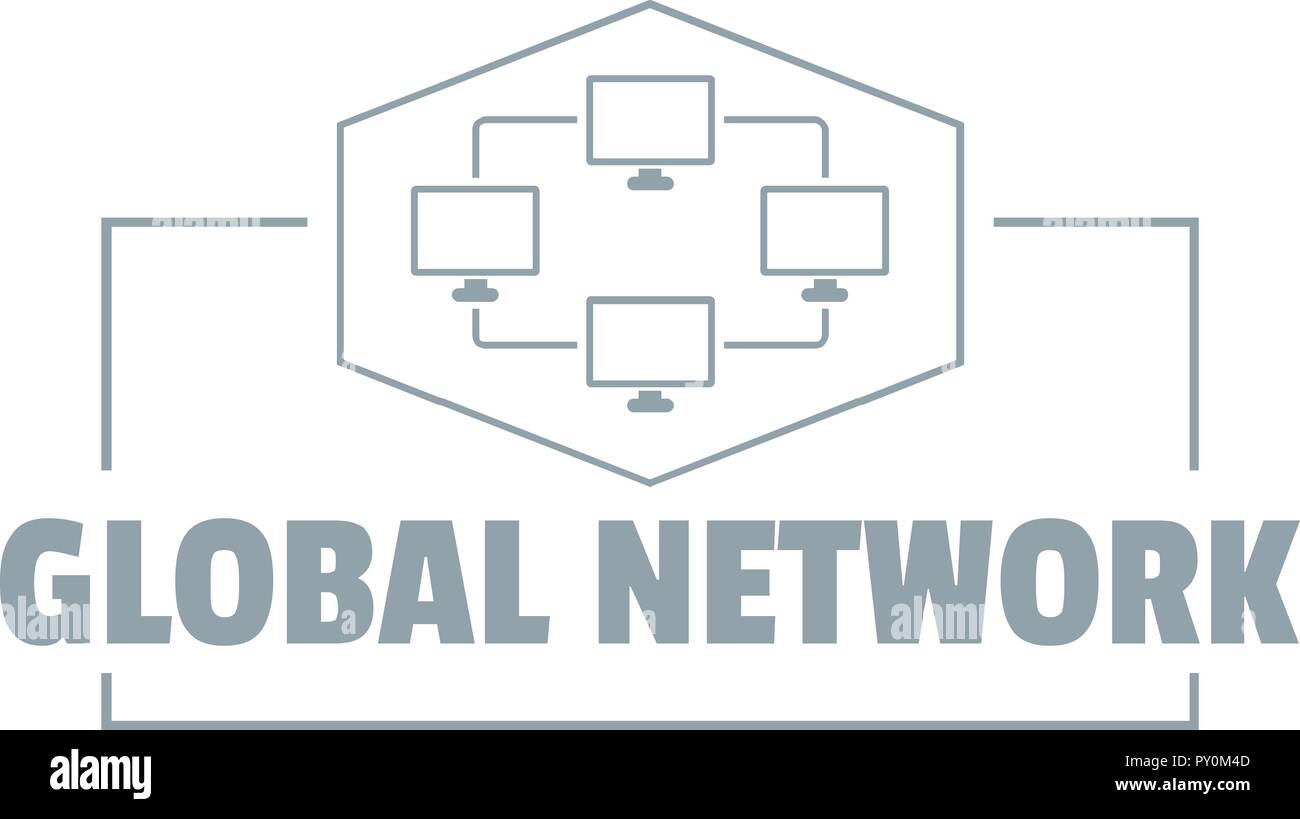 Global network logo, simple gray style Stock Vector Image & Art - Alamy