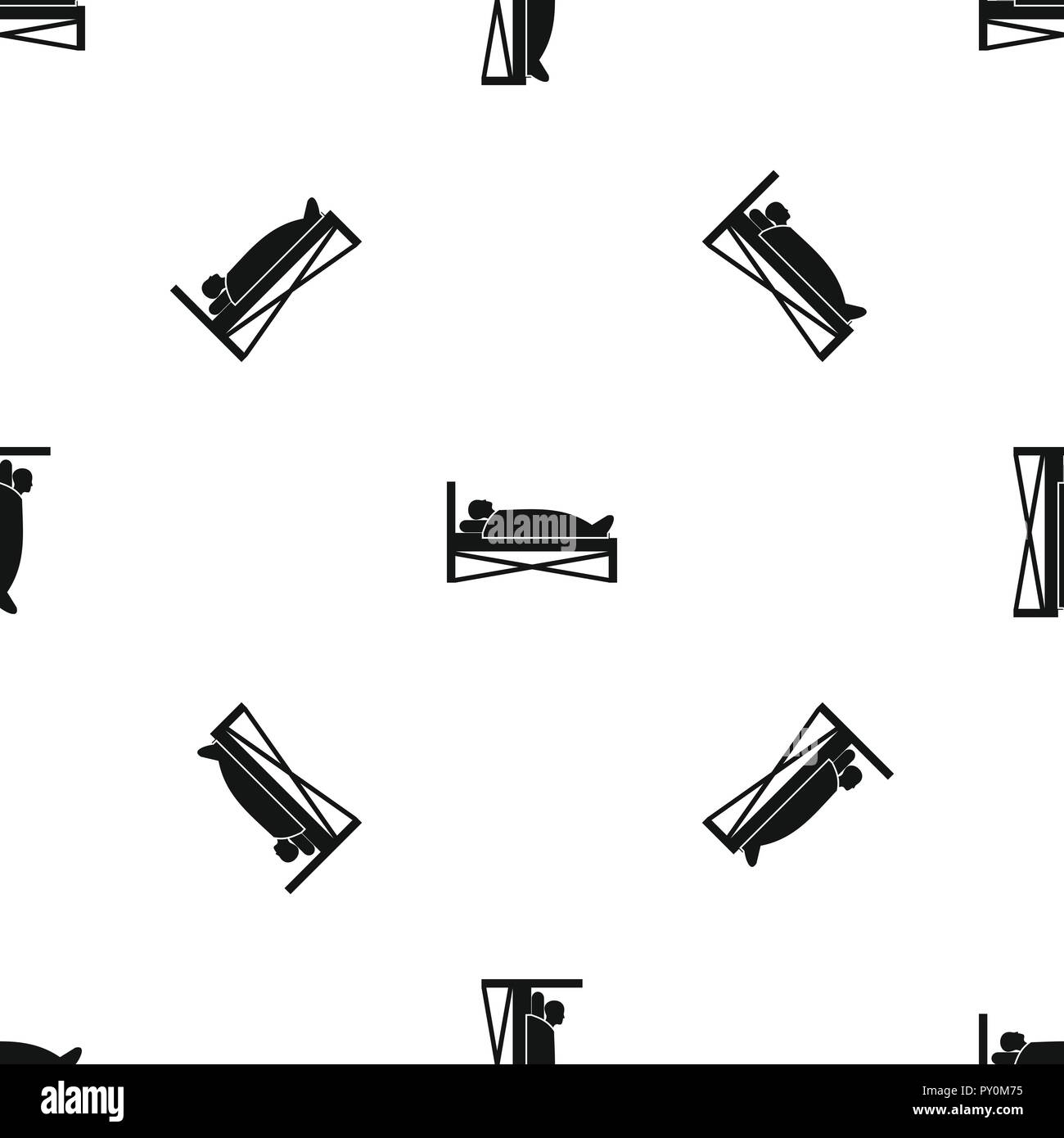 Patient in bed in hospital pattern seamless black Stock Vector Image ...