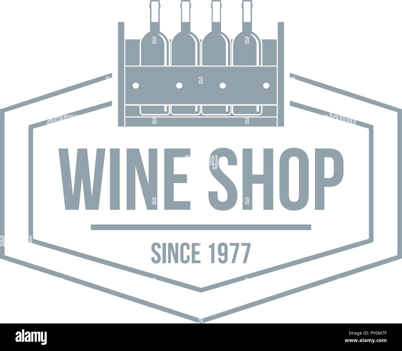 Wine shop logo, simple gray style Stock Vector Image & Art - Alamy