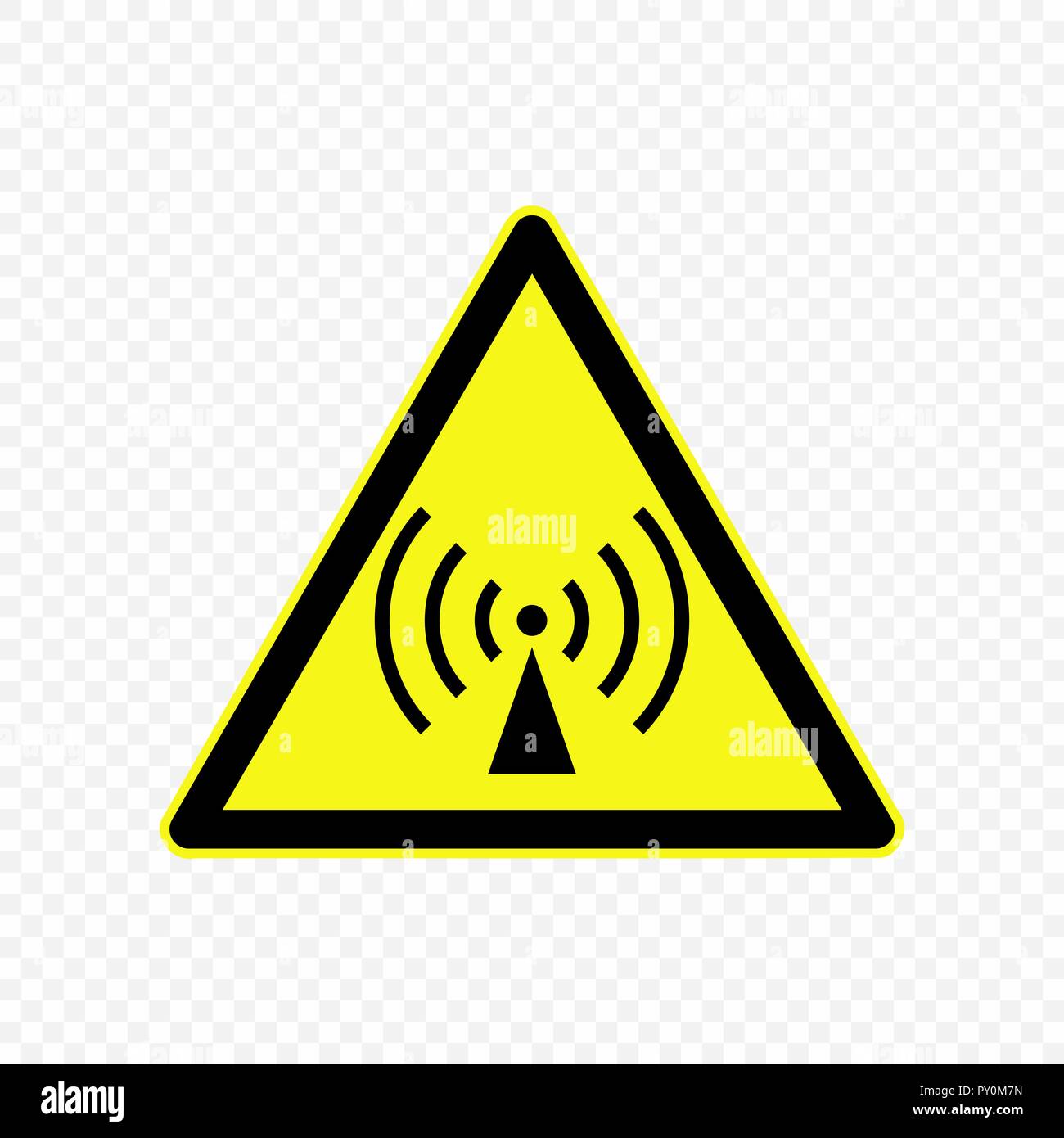 Non-ionizing radiation Warning sign. Hazard symbols. . Template for ...