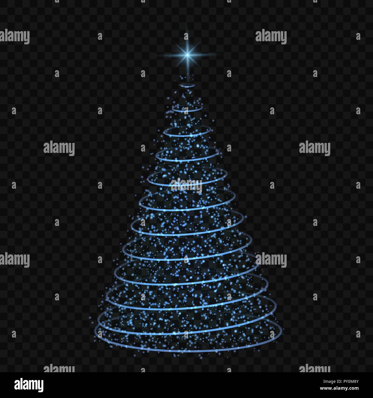 Abstract Christmas tree on transparent background. symbol of Happy New ...