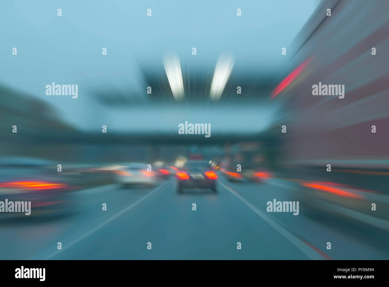 Transportation background, fast car driving on the motorway Stock Photo ...