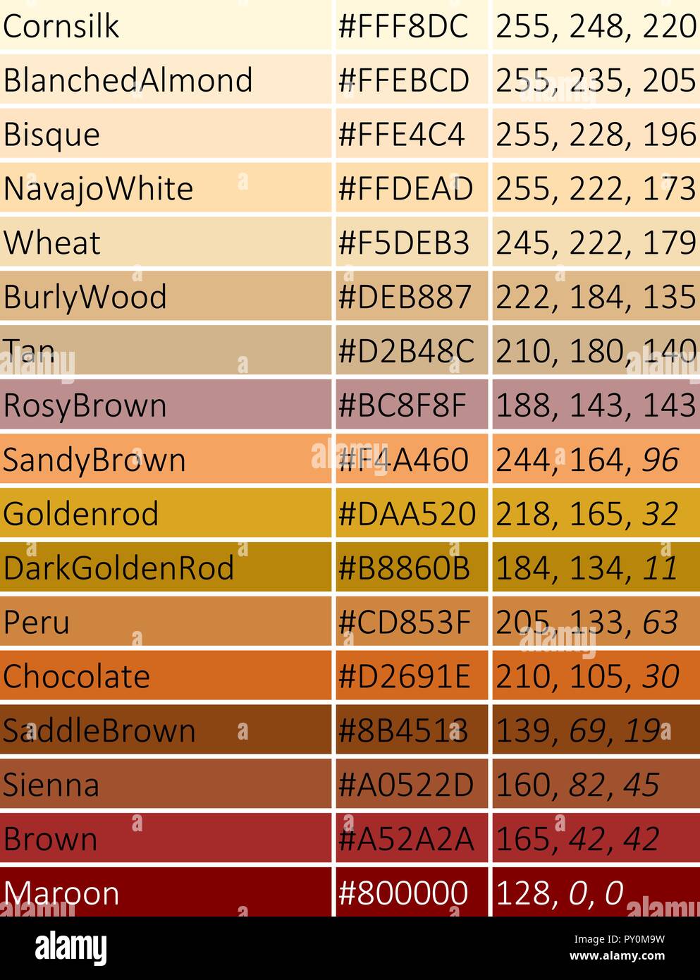 set og colors. shade of brown . Template for your design Stock Vector ...