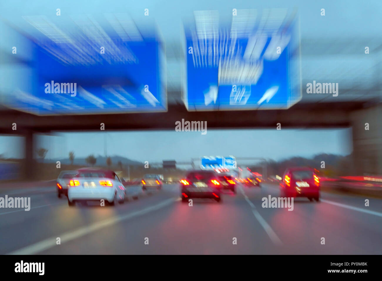 Bokeh road signs hi-res stock photography and images - Alamy