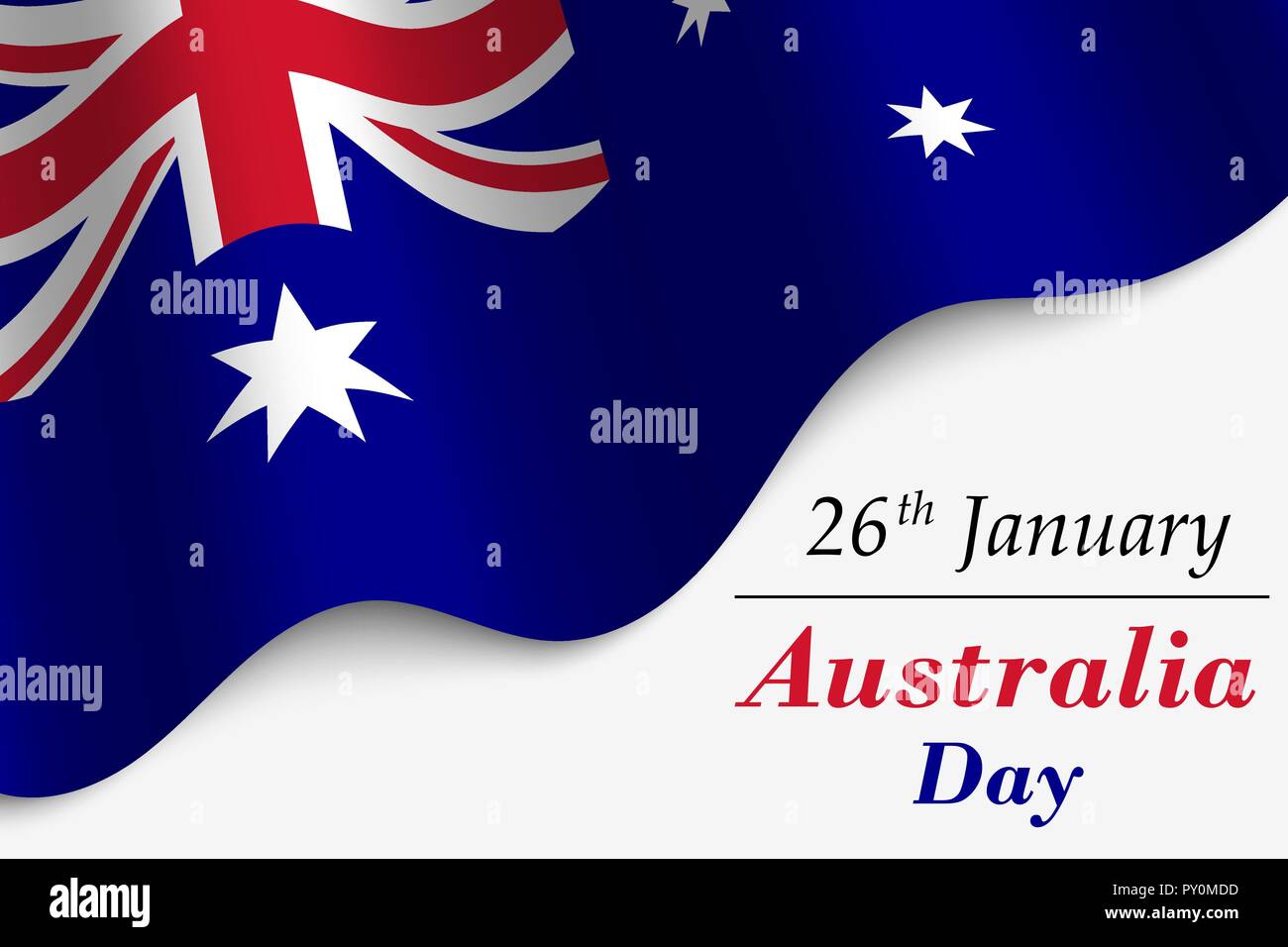 Happy Australia day 26 january festive background with flag. Template ...