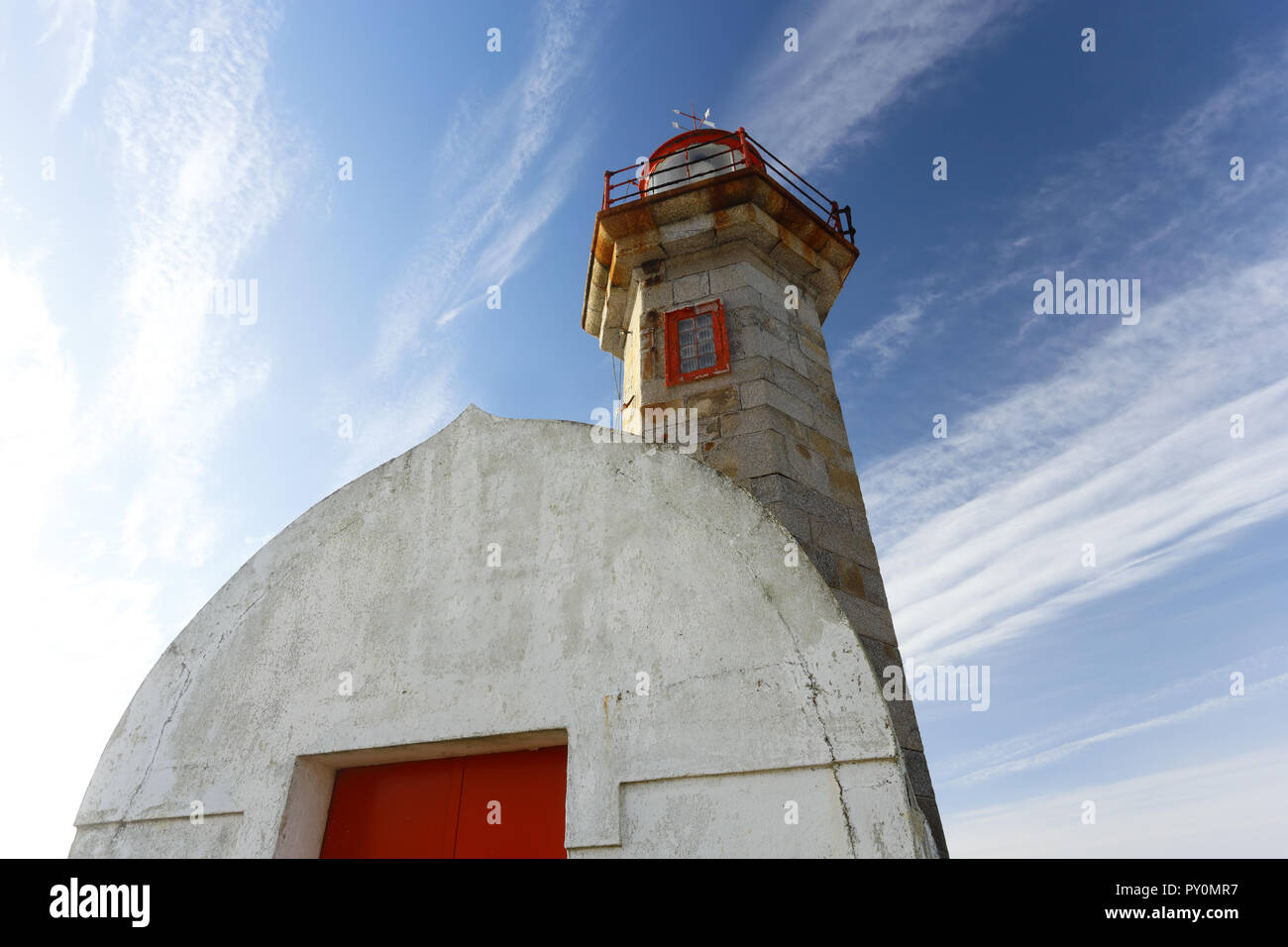 Old Douro river mouth lighthouse, Porto, Portugal Stock Photo - Alamy