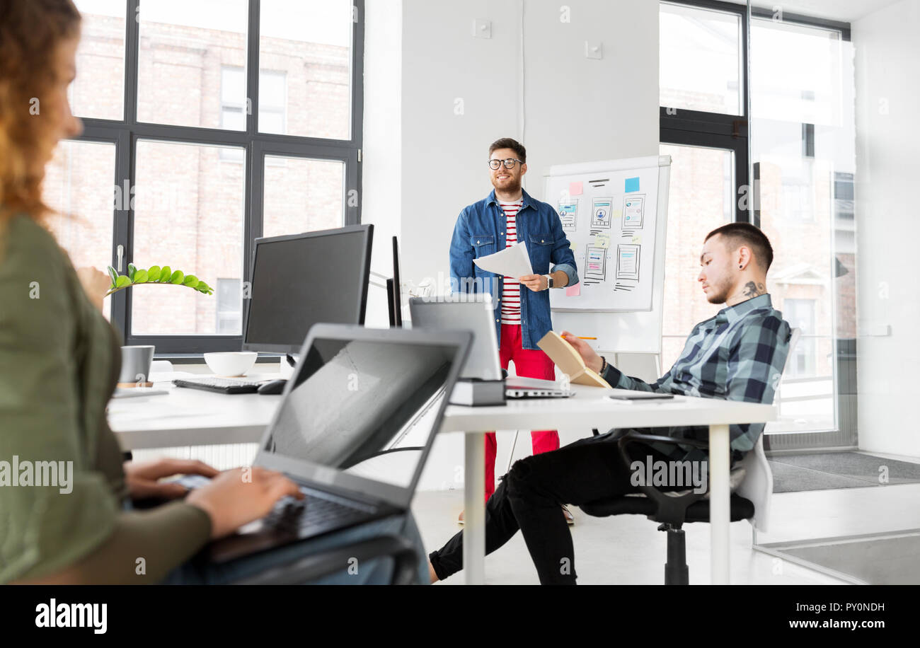 creative man showing user interface at office Stock Photo - Alamy