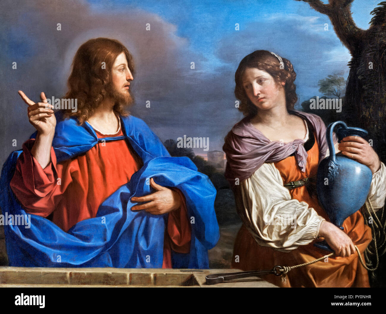 Christ and the Woman of Samaria at the Well by Il Guercino (Giovanni ...