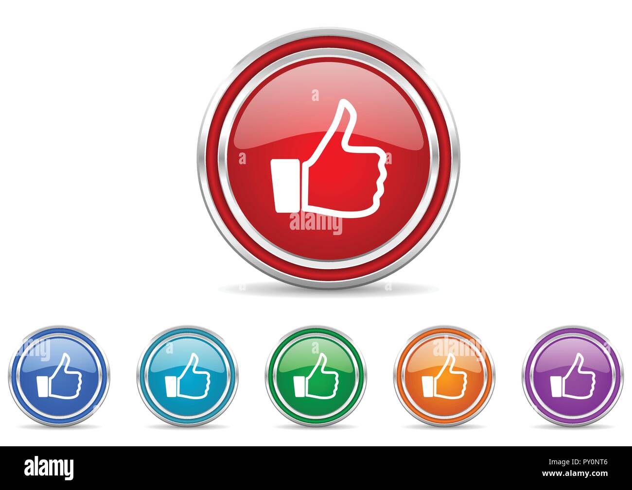 Like silver metallic colorful vector web and mobile phone icon set ...